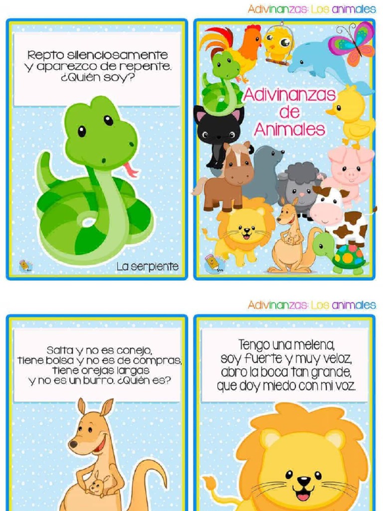 Adivinanzas de Animales Por Materiales Educativos | PDF