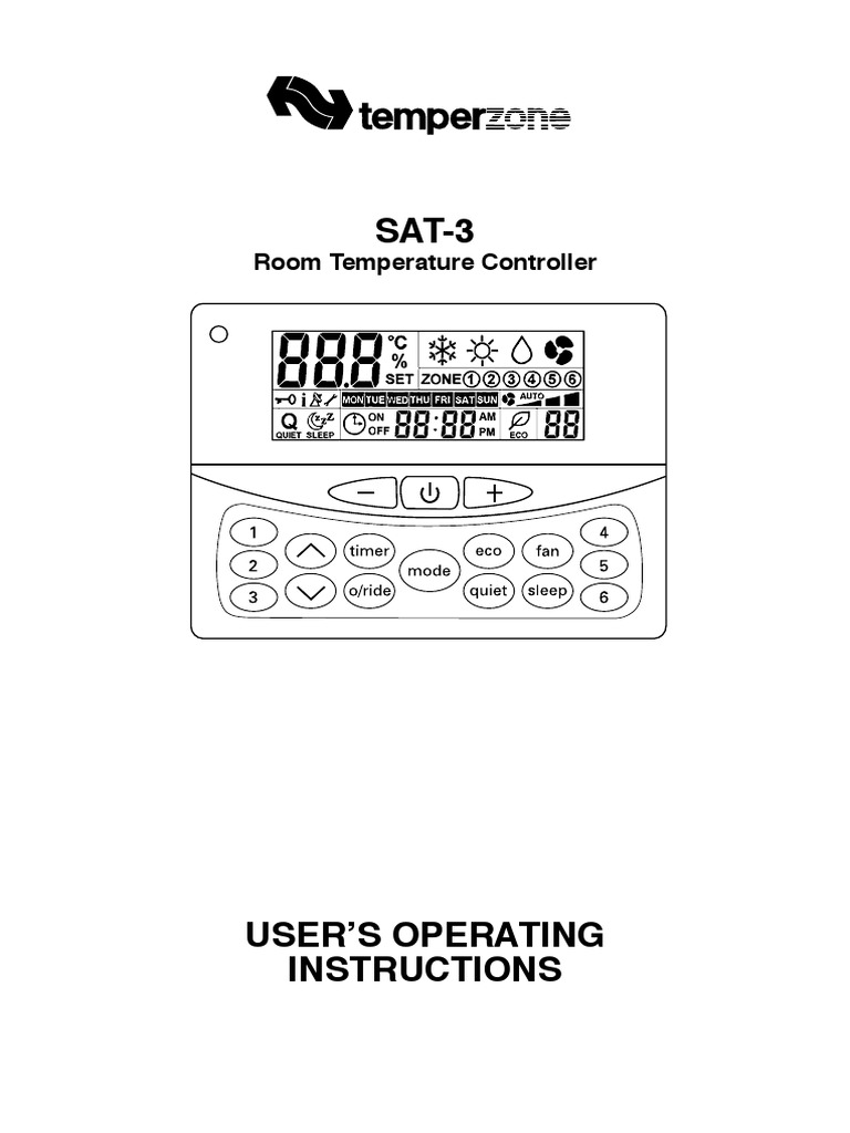 SAT-3 Controller User Instructions | PDF | Air Conditioning | Thermostat