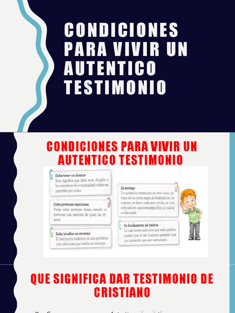 Condiciones para Vivir Un Autentico Testimonio | PDF