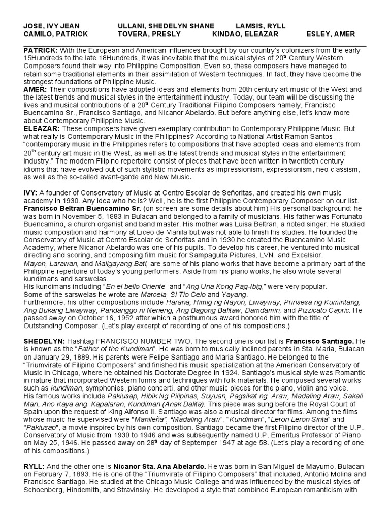 Music Q3 Performance Script | PDF | Classical Music | Entertainment