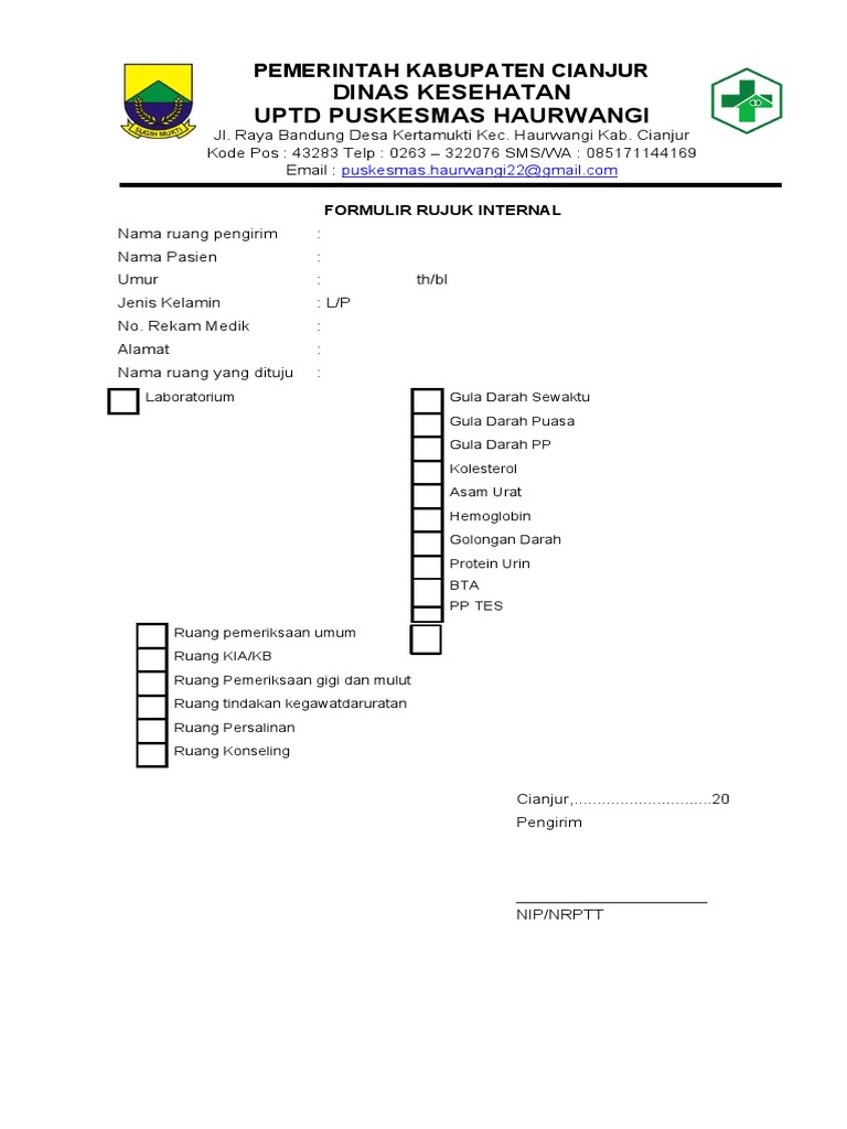 (EP 3) Formulir Rujukan Internal | PDF