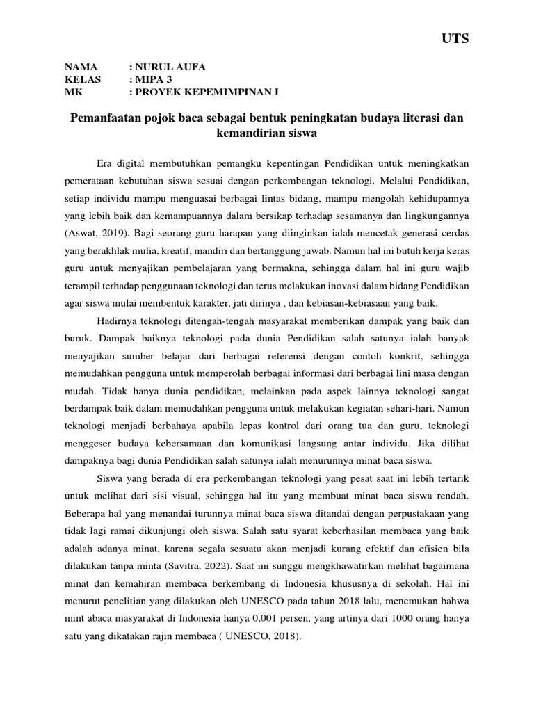 Nurul Aufa - Uts - PK 1 | PDF
