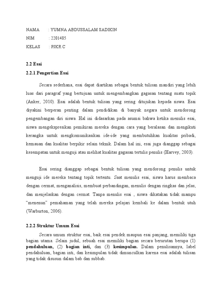 Esai Kti Yumna Abdussalam Sadikin | PDF | Ilmu Sosial | Sains & Matematika