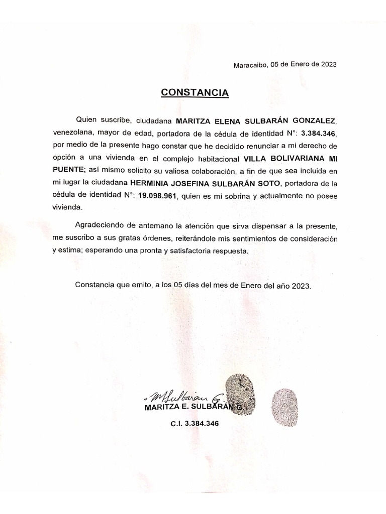 Constancia EJEMPLO FORMATO | PDF