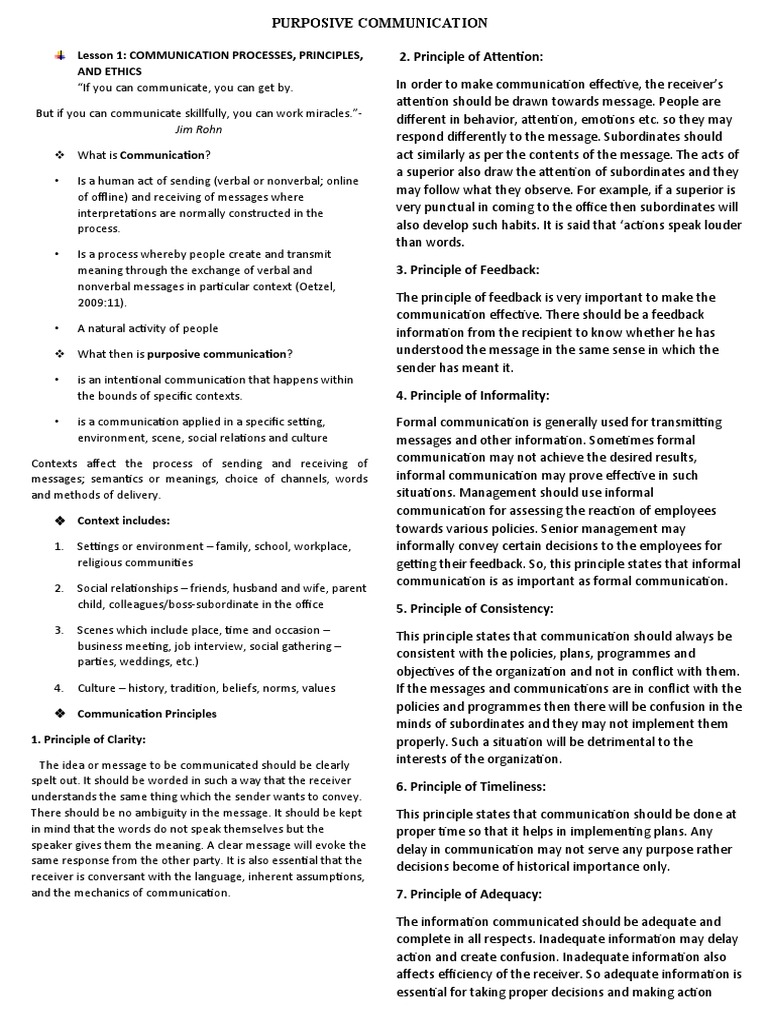 Purposive Communication | PDF | Communication | Cross Cultural Communication