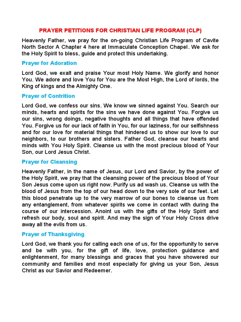 Prayer Petitions For CLP | PDF | Mary, Mother Of Jesus | Prayer