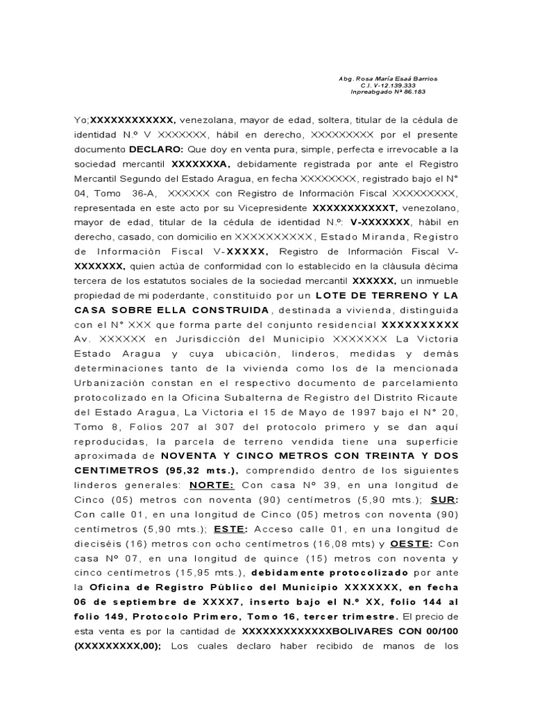 Compra Venta Modelo | PDF