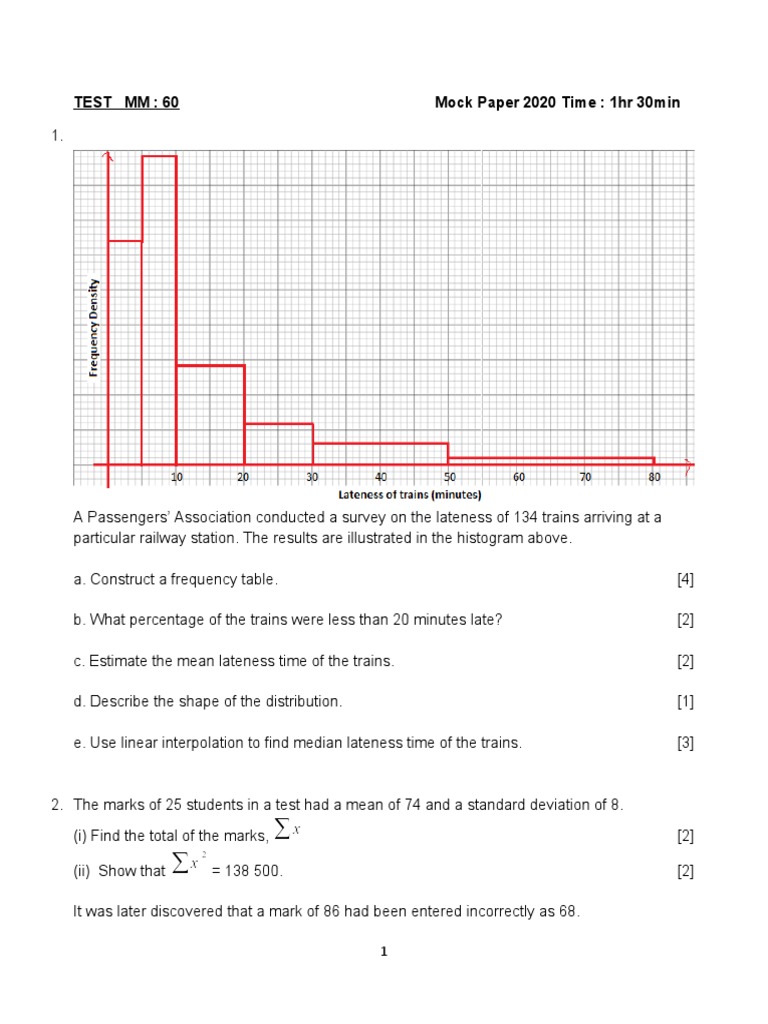 Mock Test Paper S1 2020 | PDF