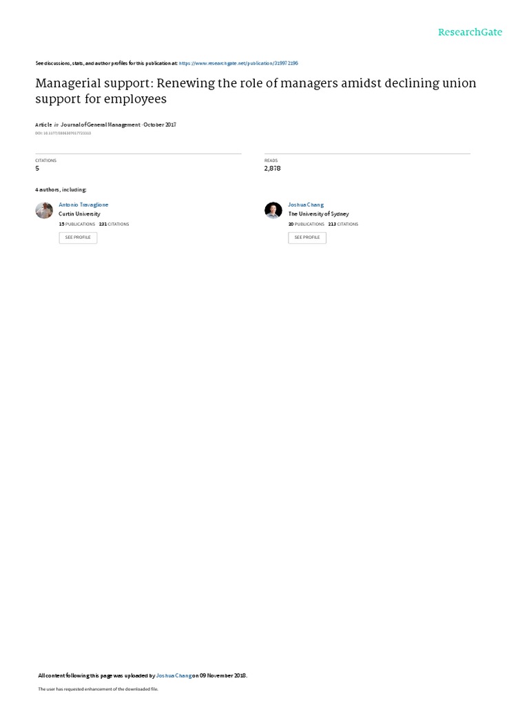 Managerial Support Renewing The Role of Managers A PDF | PDF ...