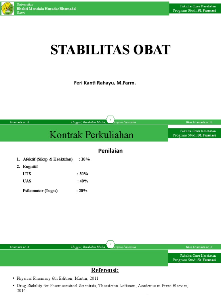 01 - Stabilitas Obat | PDF