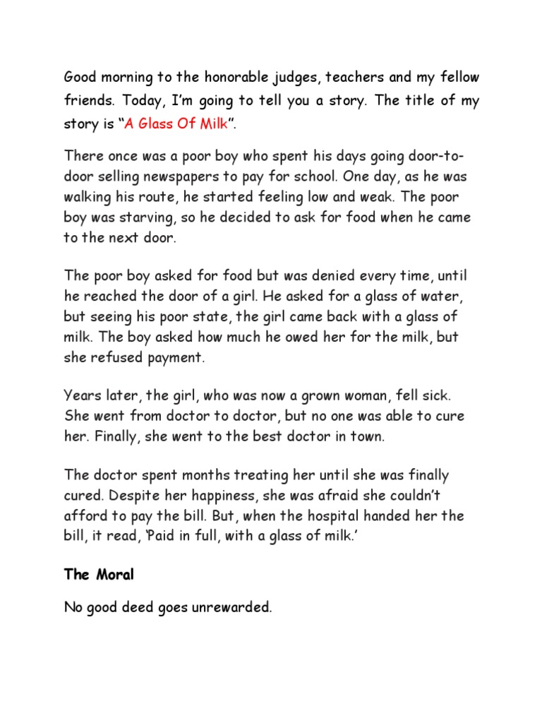English Story Telling Competition | PDF | Anger