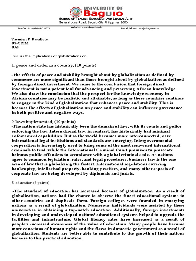 Prpcom Yasmien Basallote | PDF | Globalization | Peace