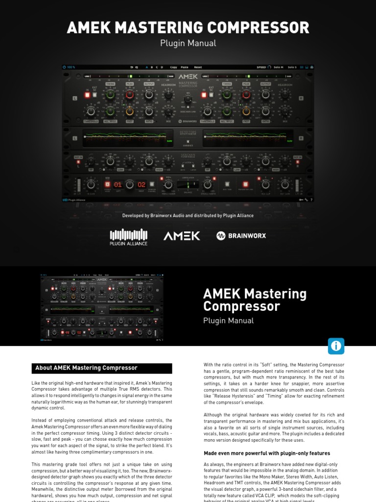 AMEK Mastering Compressor Manual | PDF | Sound Technology | Computer ...