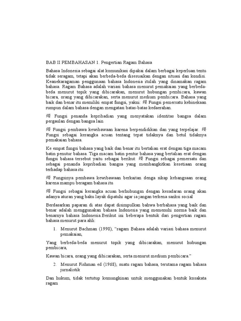 Pembahasan Ragam Bhs | PDF