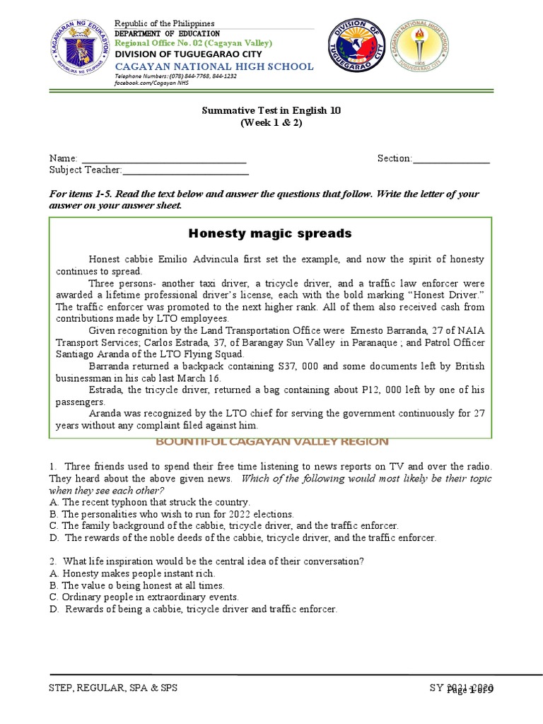 Honesty Rewarded: Promoting Integrity Through Recognition | PDF | Birds