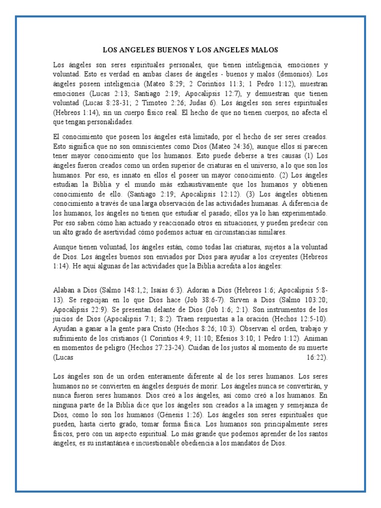 Ángeles: Buenos y Malos según la Biblia | PDF | Satán | Lucifer