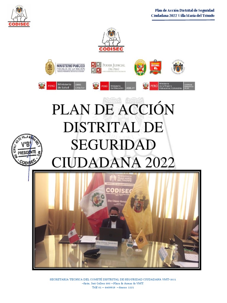 Plan de Accion Distrital de Seguridad Ciudadana-2022 PDF | PDF | La violencia contra las mujeres ...