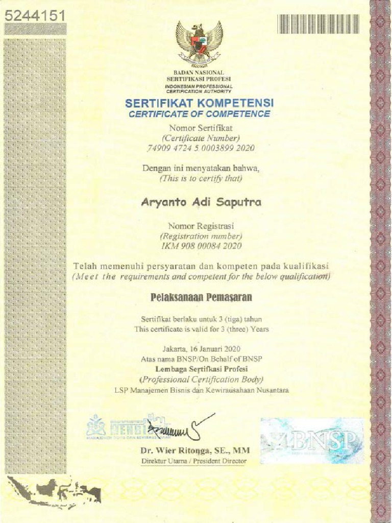 SERTIFIKAT ARYANTOADISAPUTRA-compressed | PDF
