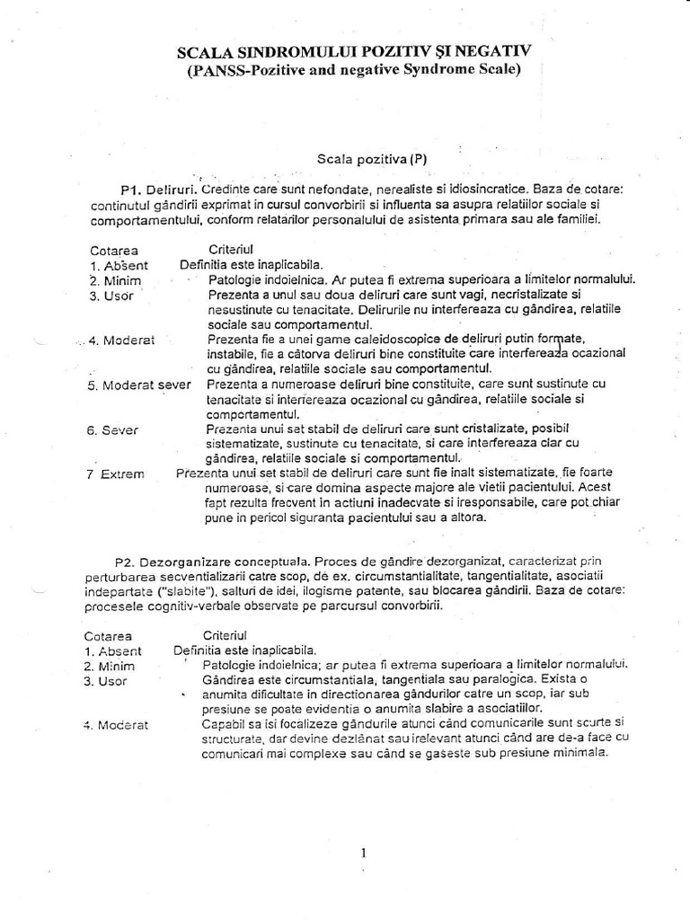 PANSS | PDF
