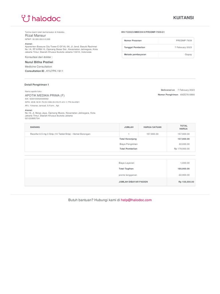 Harga dan Pembelian Recolfar 0.5 mg | PDF