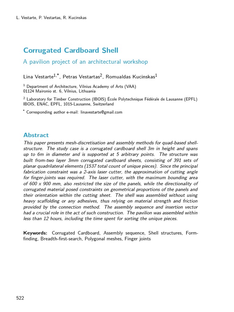Corrugated Cardboard Pavilion Design | PDF | Shape | Polygon