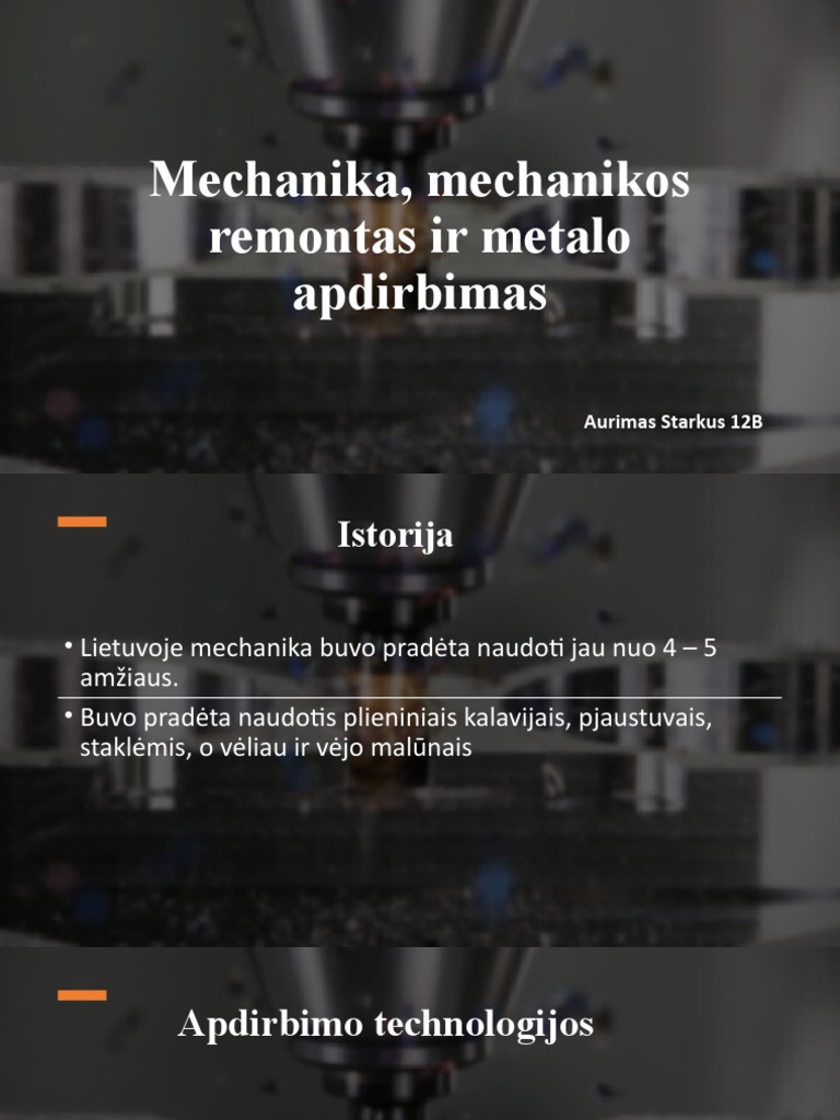 Mechanika, Mechanikos Remontas Ir Metalo Apdirbimas | PDF