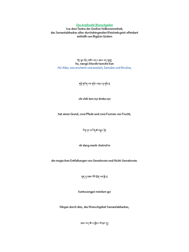 Gebet Kuntung Zangpo | PDF