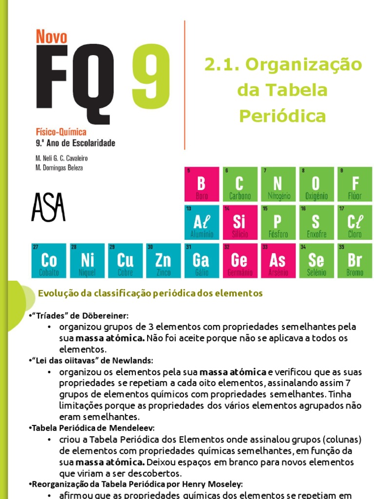 2,1-Organização Da Tabela Periódica | PDF | Tabela periódica | Átomos