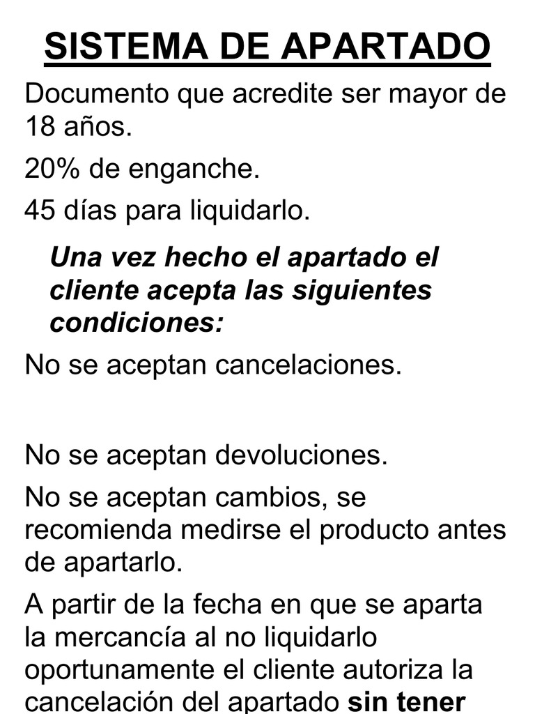 Anuncio - Sistema de Apartado | PDF | Negocios