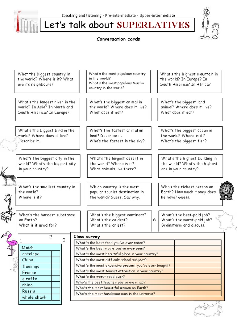Conversation Cards for Discussing Superlatives Related to Geography ...