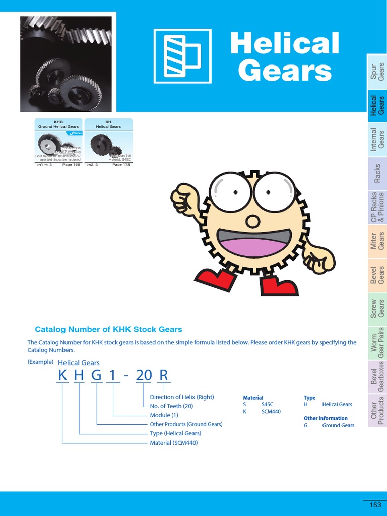 KHK Helical Gears Guide | PDF | Gear | Materials