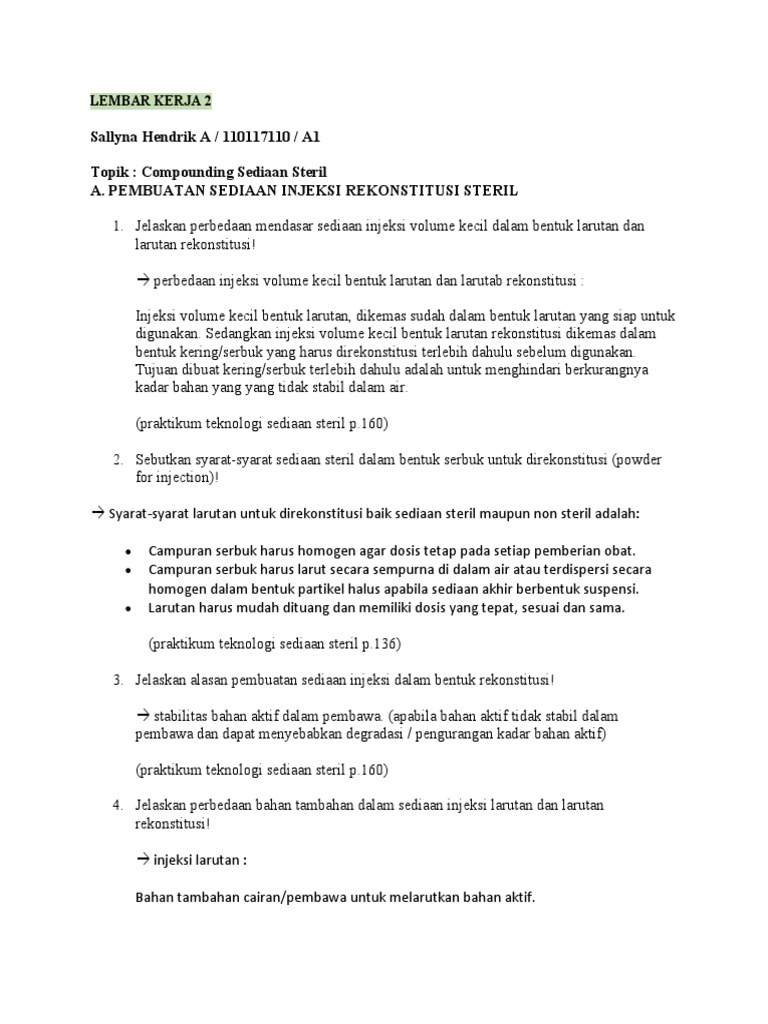 Compounding Sediaan Steril | PDF