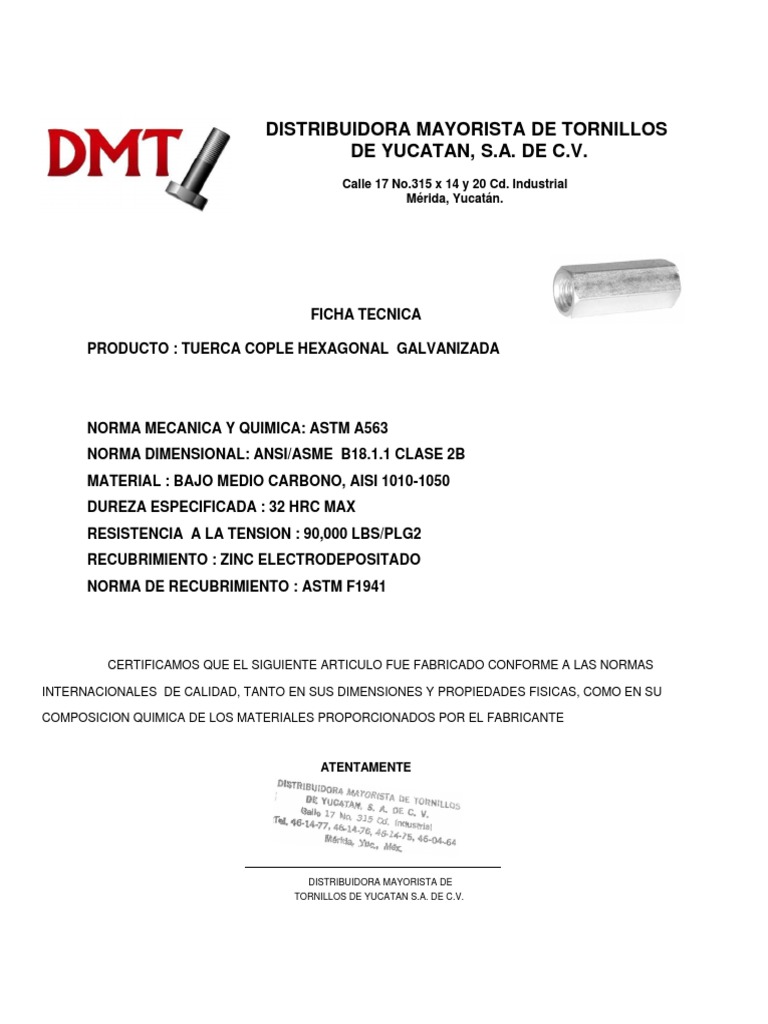 FICHA Cople Hex | PDF