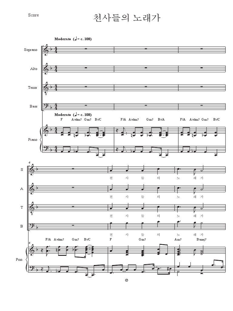 Score: Moderato ( C. 108) | PDF