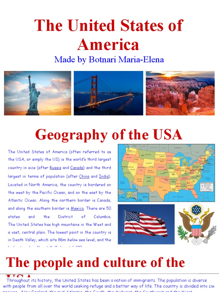 USA Facts for Young Learners | PDF | The United States | Geography