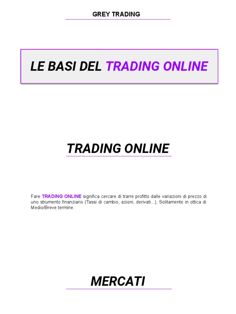 Le BASI Del TRADING ONLINE PDF | PDF