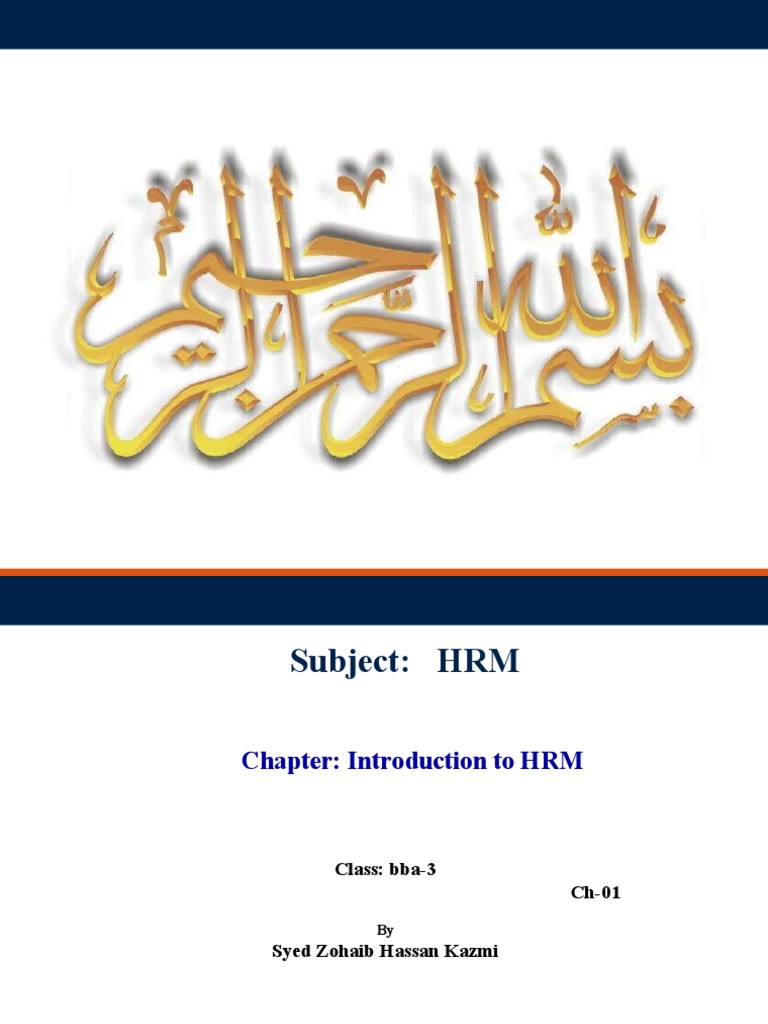 ch-1 Intro To HRM | PDF | Human Resource Management | Human Resources