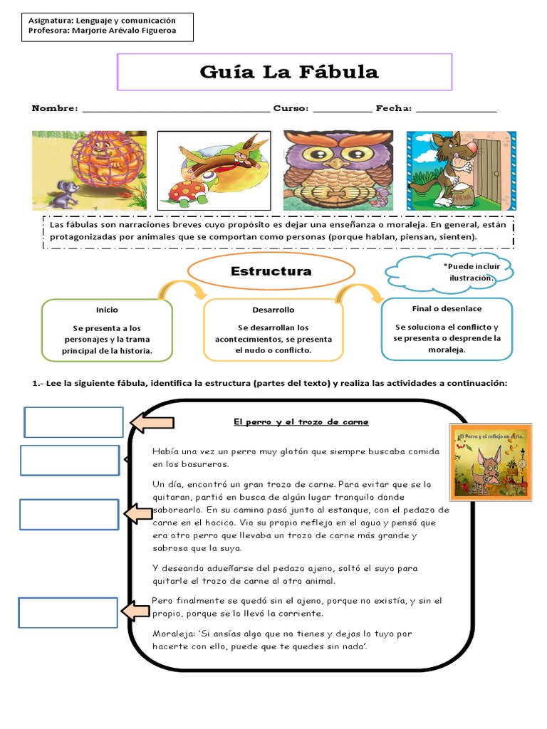 Guía La Fábula: Estructura | PDF | Fábula