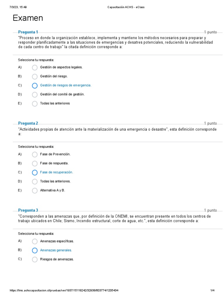 Capacitación ACHS - Eclass | PDF | Riesgo