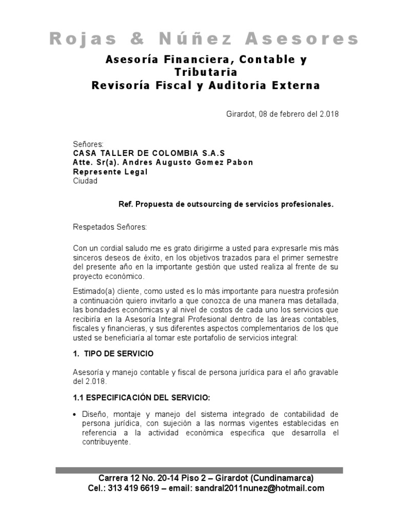 04-Modelo Propuesta Contable | PDF | Contabilidad | Auditoría