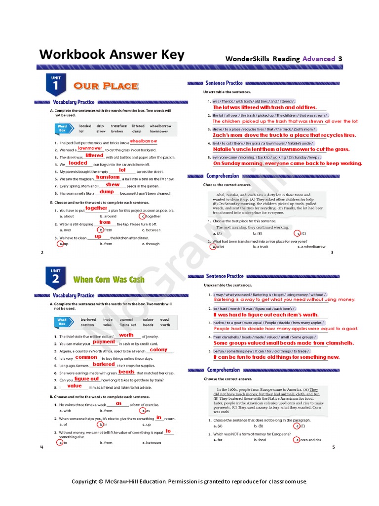 WB - Answer Key - Advanced 3 | PDF | Moon