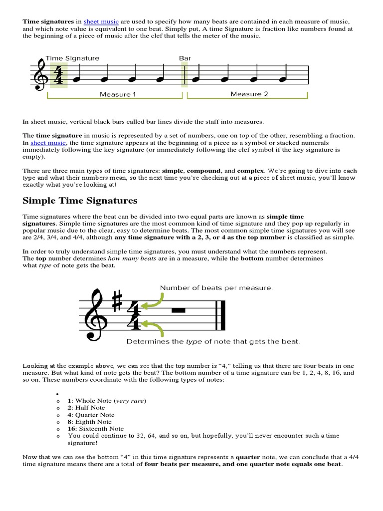 Time Signatures Notes Grade 10 | Download Free PDF | Poetics | Music Theory