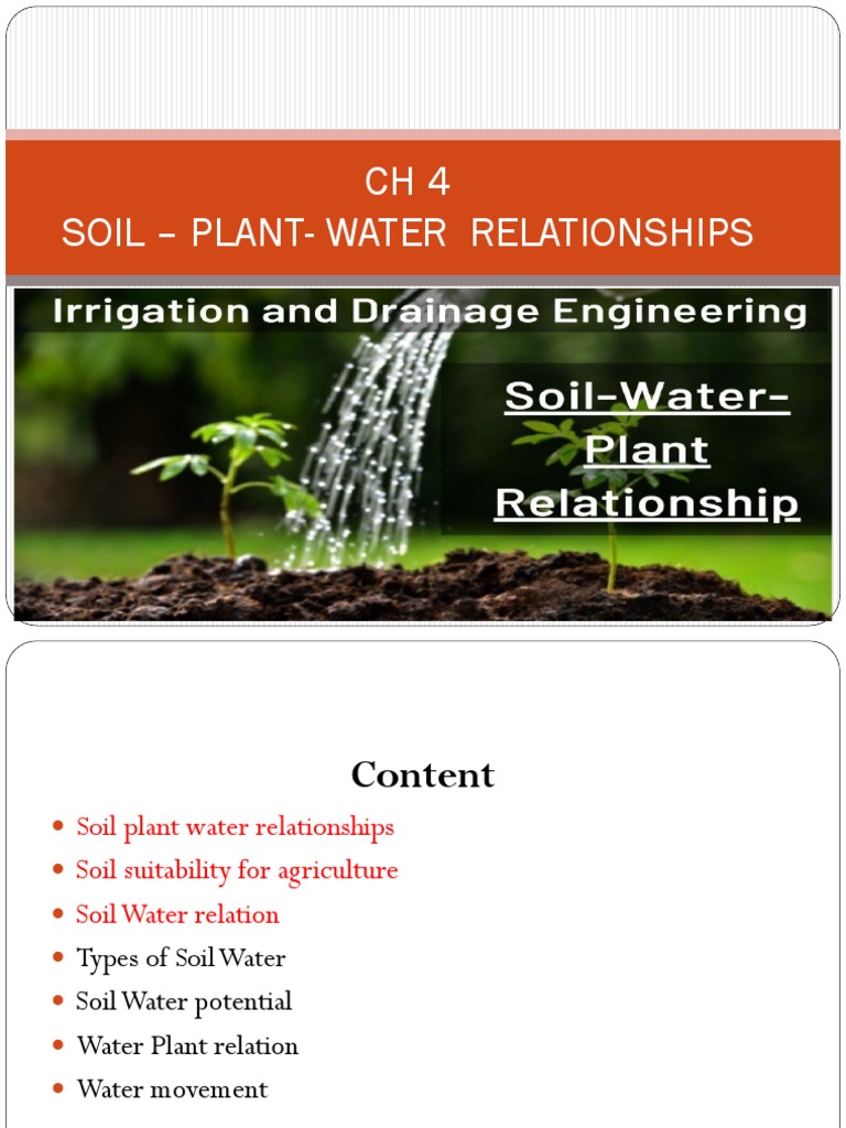 CH - 4 Soil Water Plant Rship | PDF | Soil | Porosity