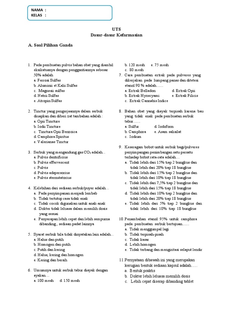 UTS DDK Semester 2 | PDF