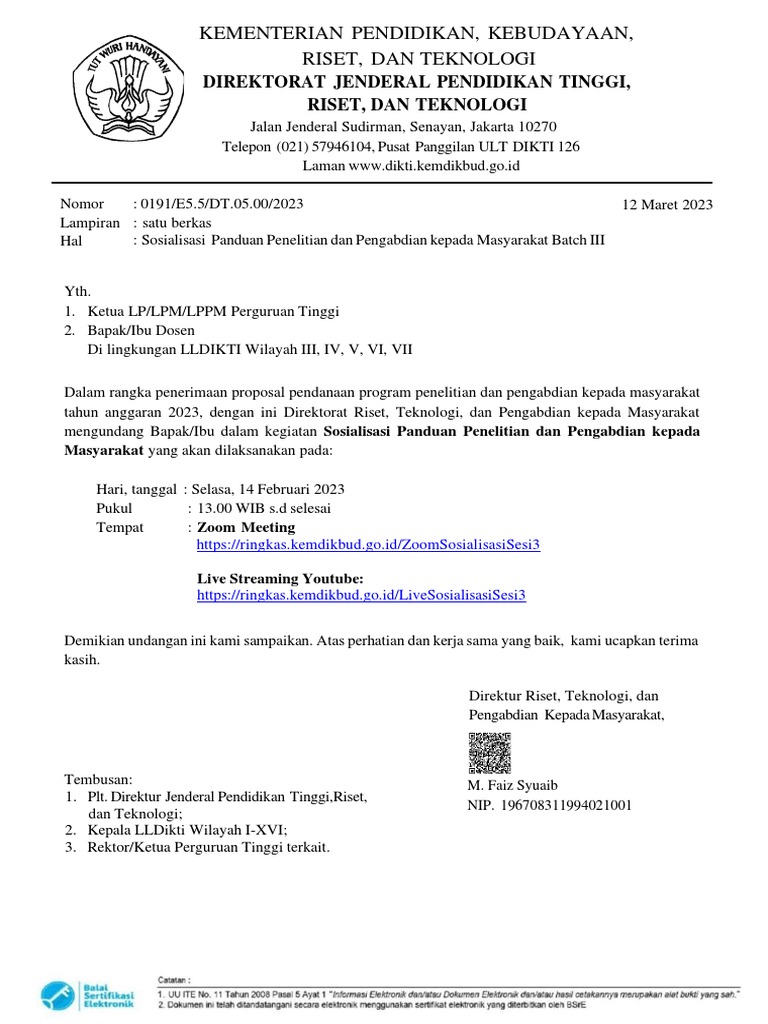 Sosialisasi Panduan Penelitian Dan Pengabdian Kepada Masyarakat Batch ...