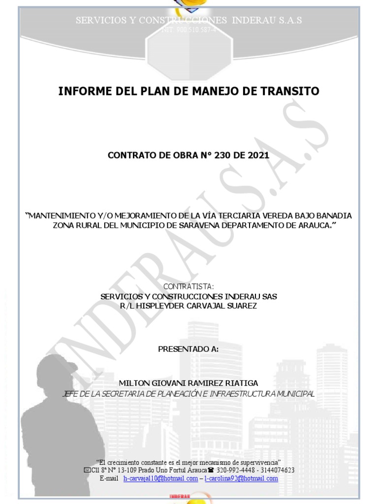 PLAN DE MANEJO DE TRANSITO AJUSTADO (1) VVVV | PDF | Economias ...