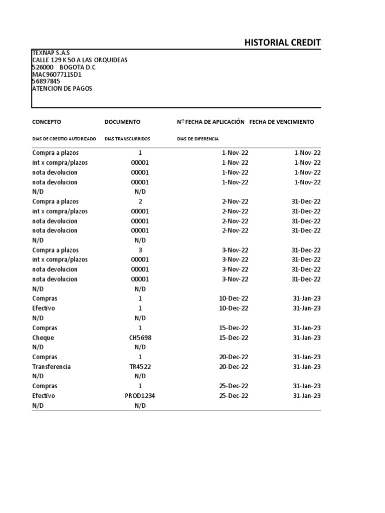 Historial Crediticio | PDF