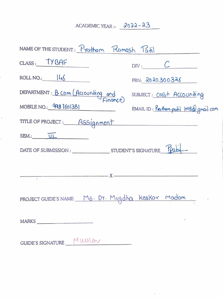 Costing (Sem6) | PDF