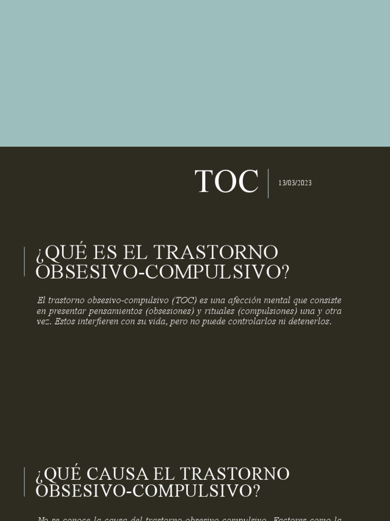 TOC y Hipocondría: Definición y Tratamiento | PDF | Desorden obsesivo ...