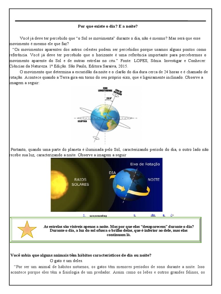 Atividade 5 Movim. Da Terra 16mar 6º EEA RESP | PDF | Terra | Outono